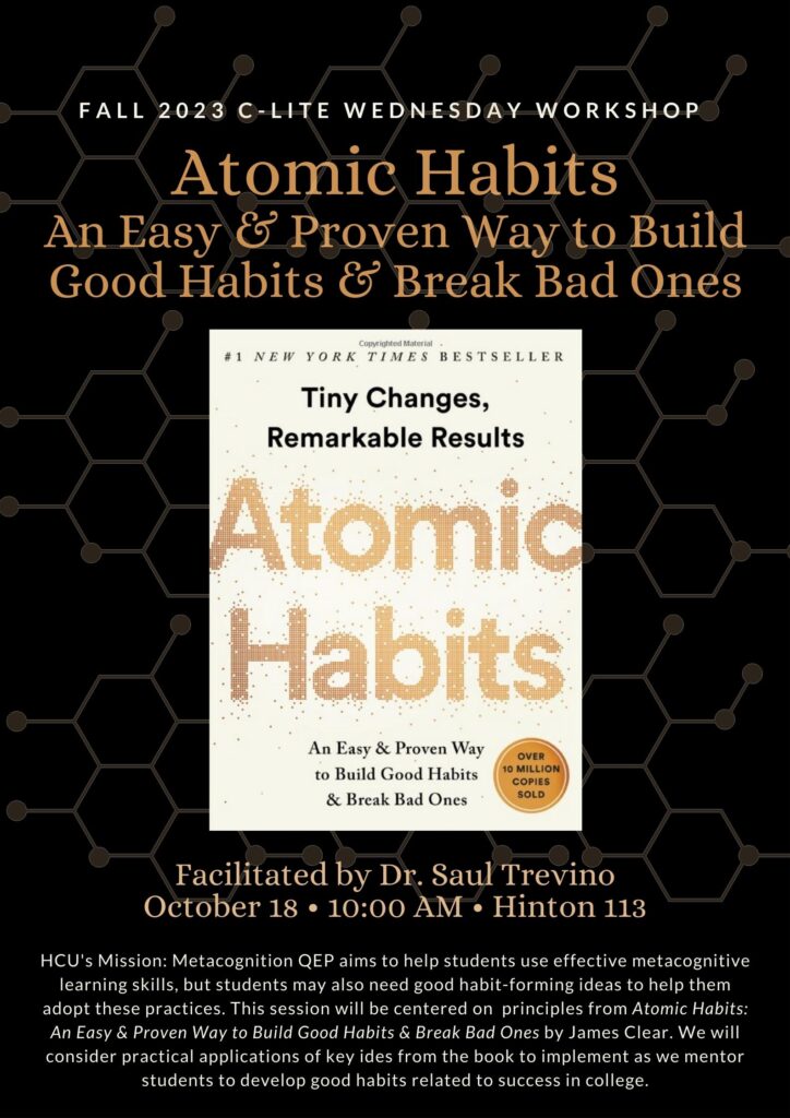 Fall 2023 Wednesday Workshop - Atomic Habits: An Easy & Proven Way to Build Good Habits & Break ...
