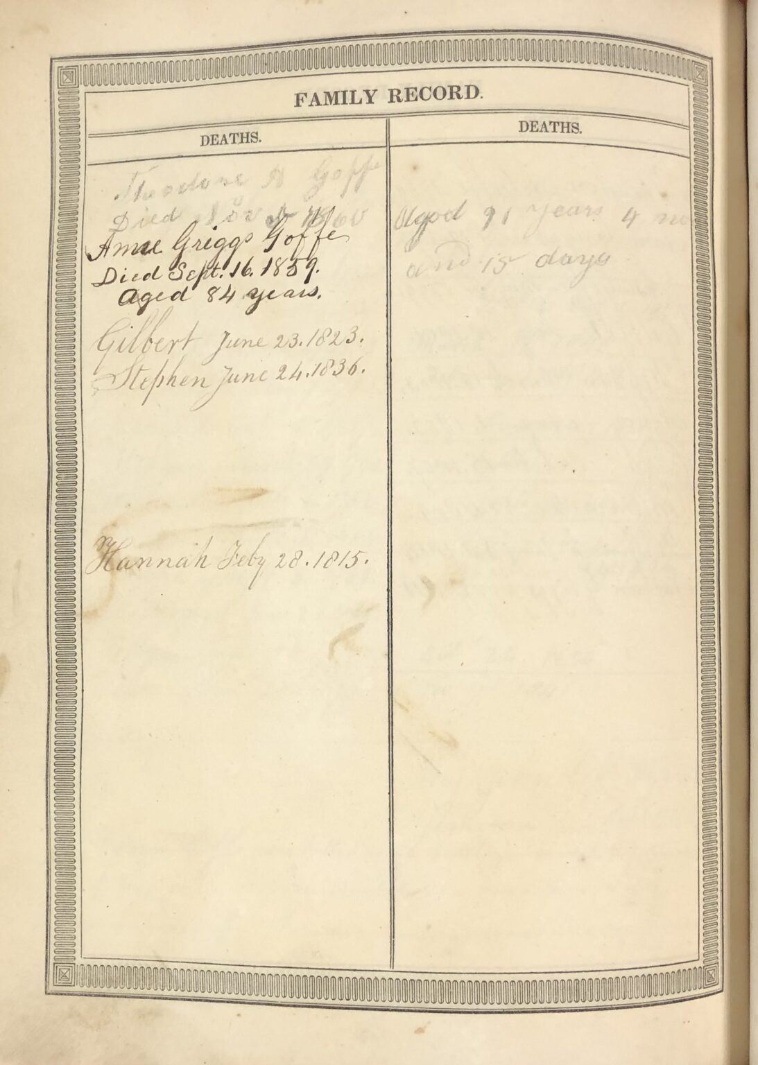 Goffe, John (1727-1813) and Jemima Holden (1727-1818) | Houston ...