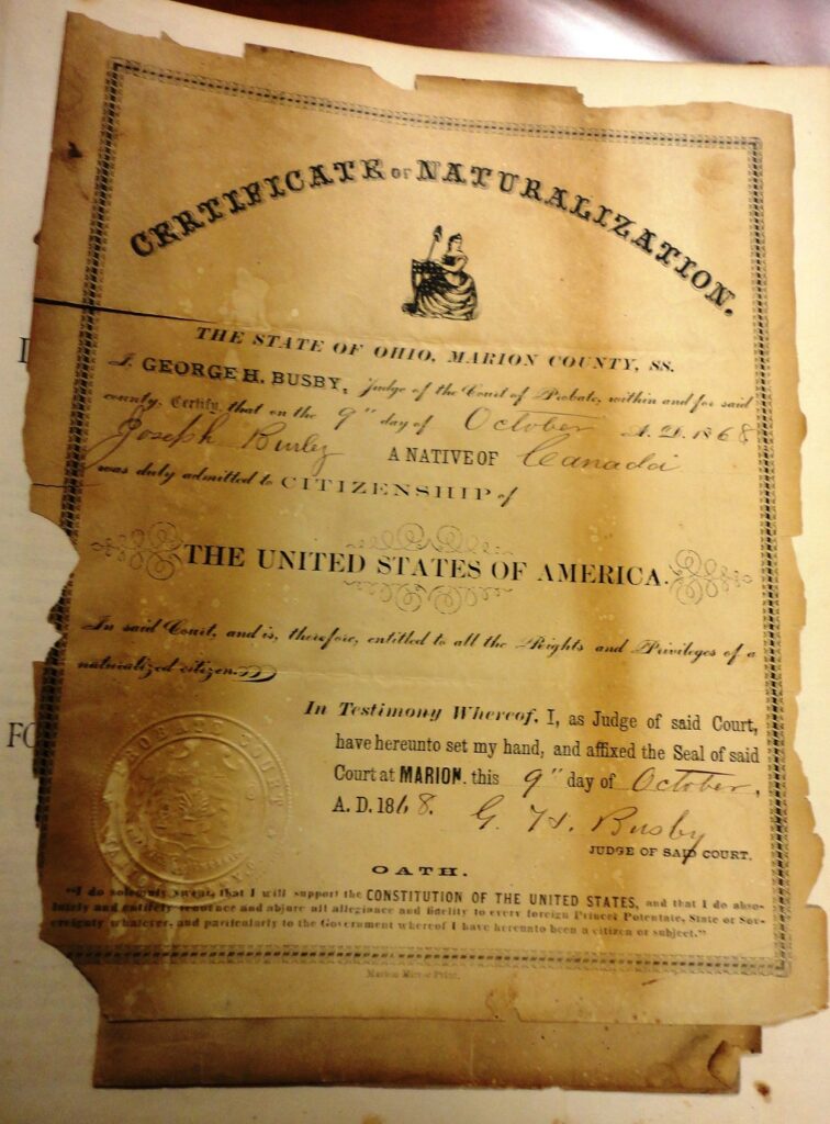 Burley, Joseph J. (1839-1917) and Mary S. Baily (1841-1915), married ...