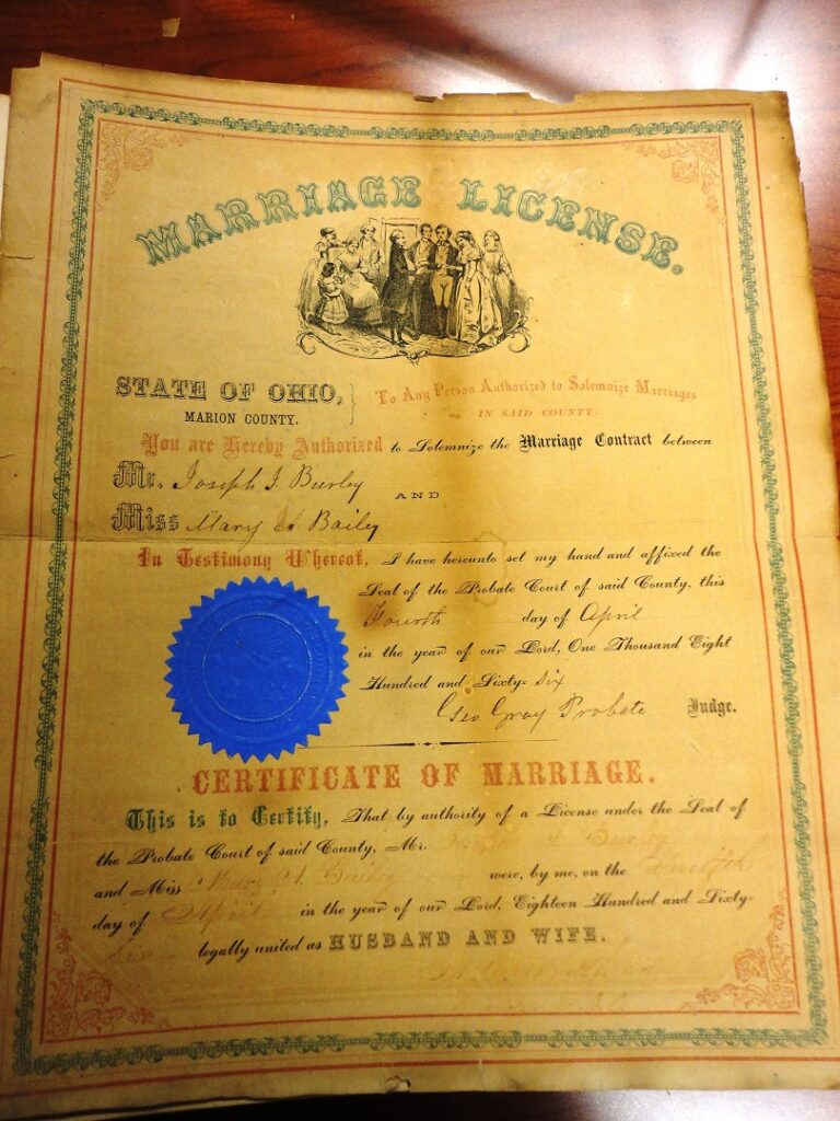 Burley, Joseph J. (1839-1917) and Mary S. Baily (1841-1915), married ...