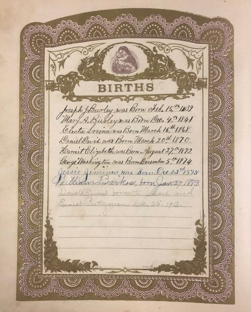 Burley, Joseph J. (1839-1917) and Mary S. Baily (1841-1915), married ...